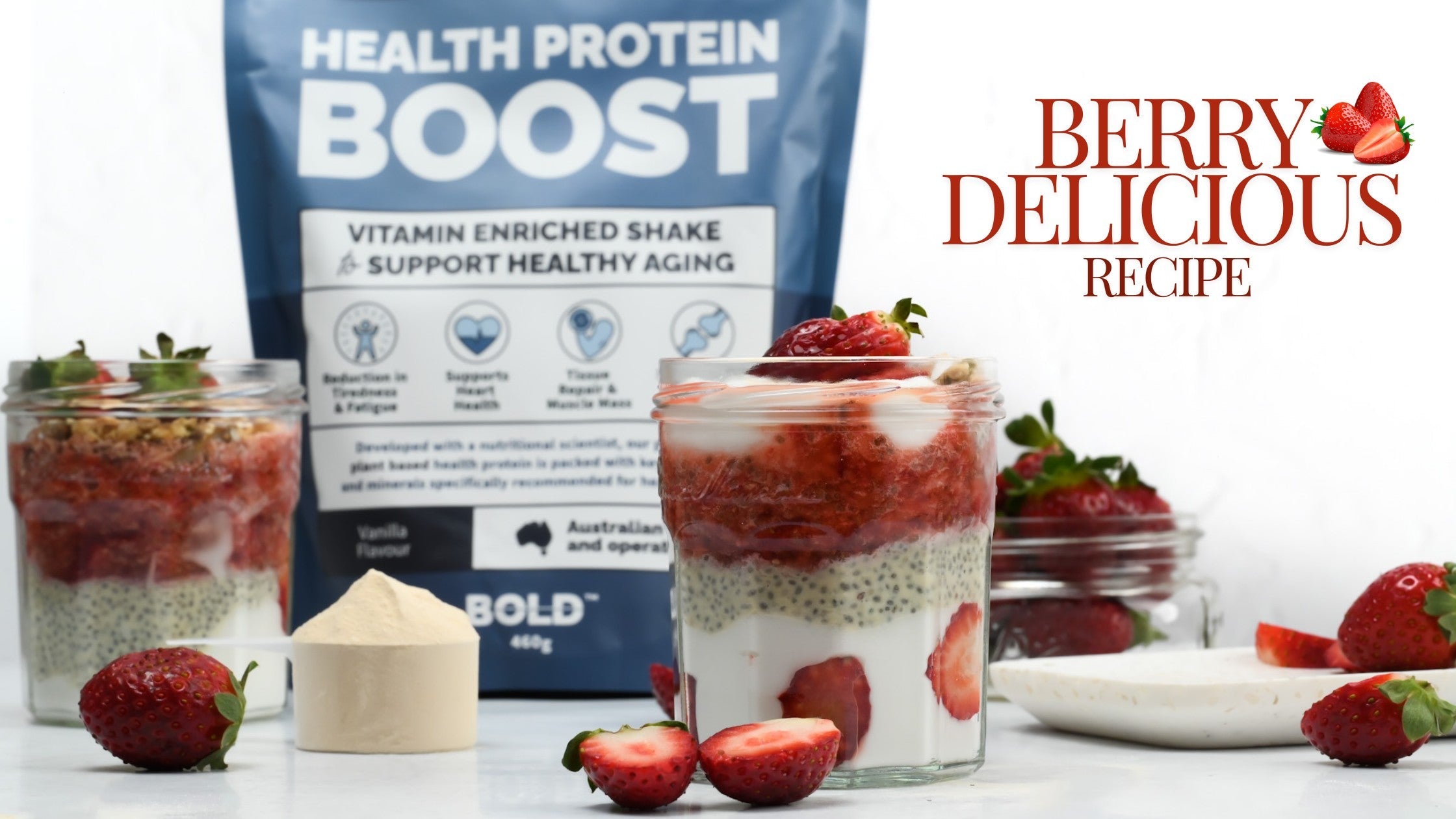 Overnight Vanilla Strawberry Porridge – BOLD